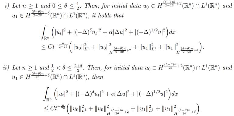 Existence and decay rates for a semilinear dissipative fractional ...